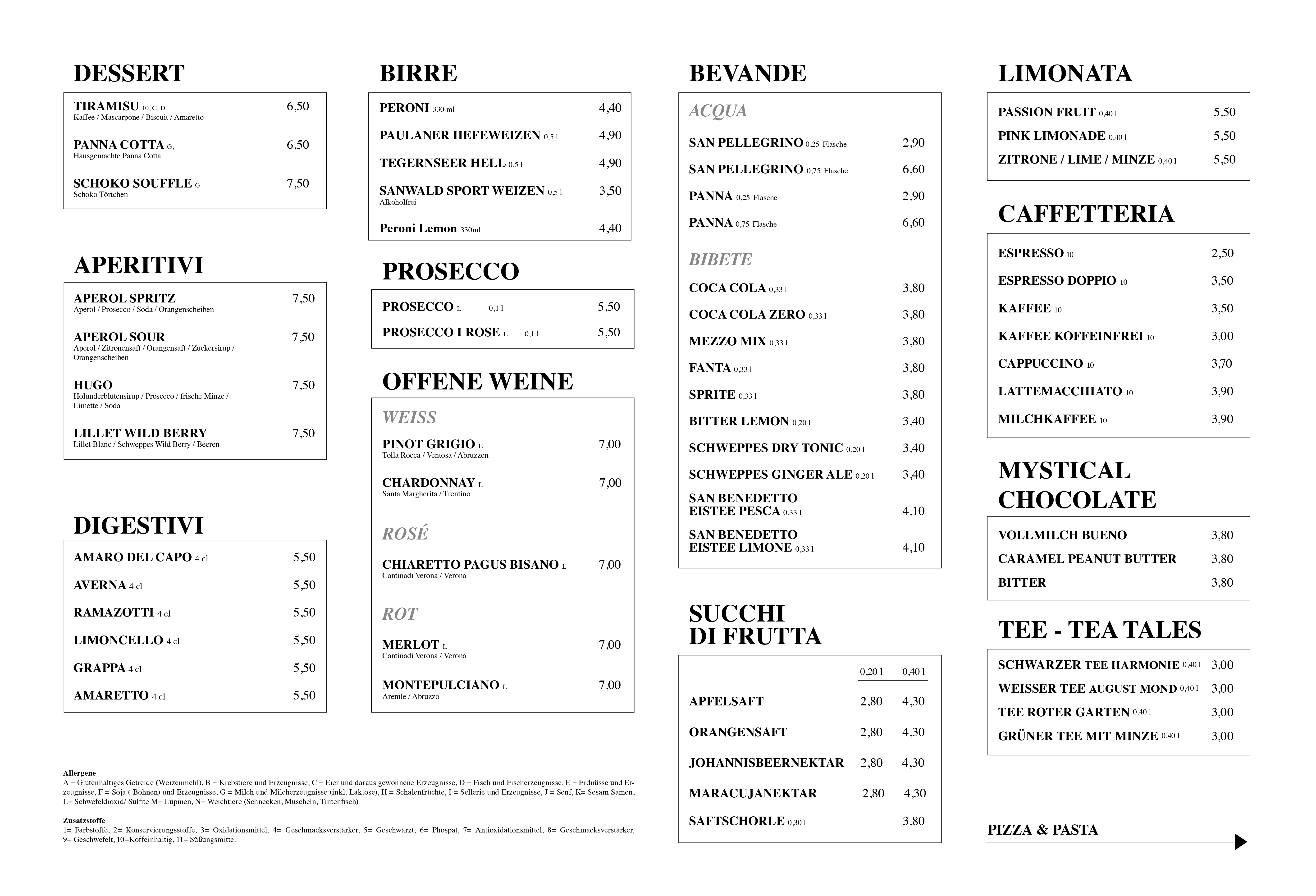 Speisekarte – Mi'O Ditzingen